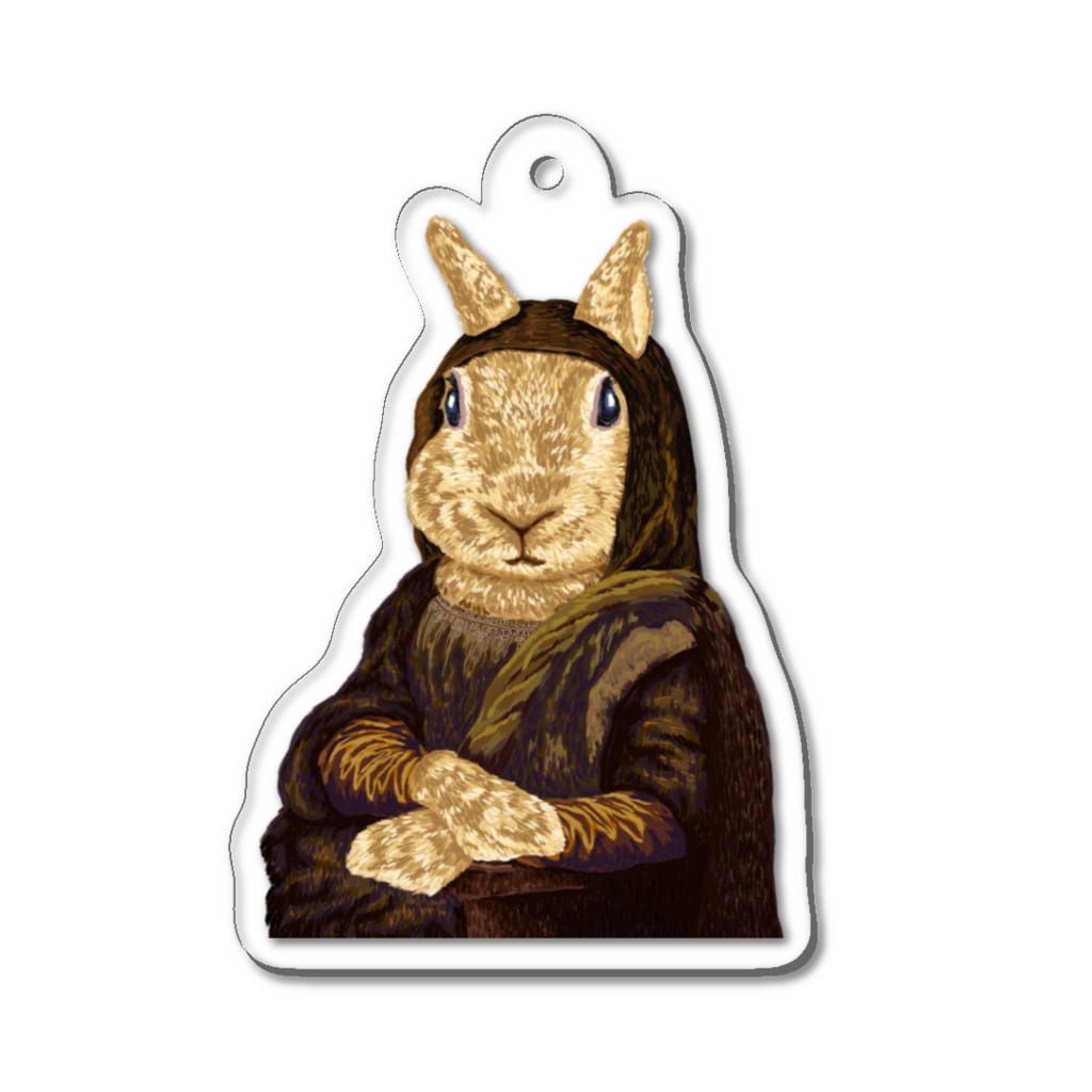 名画×動物「モナ・リザ・ウサギ」 / mikiko and chaco ( mikiko_and_chaco )のアクリルキーホルダー通販 ∞ SUZURI（スズリ）
