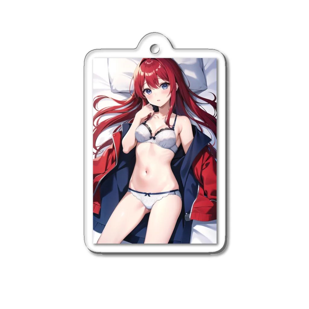 可憐な美少女の下着姿 / AIオリジナルイラスト 美女男子 ( Homu )のアクリルキーホルダー通販 ∞ SUZURI（スズリ）