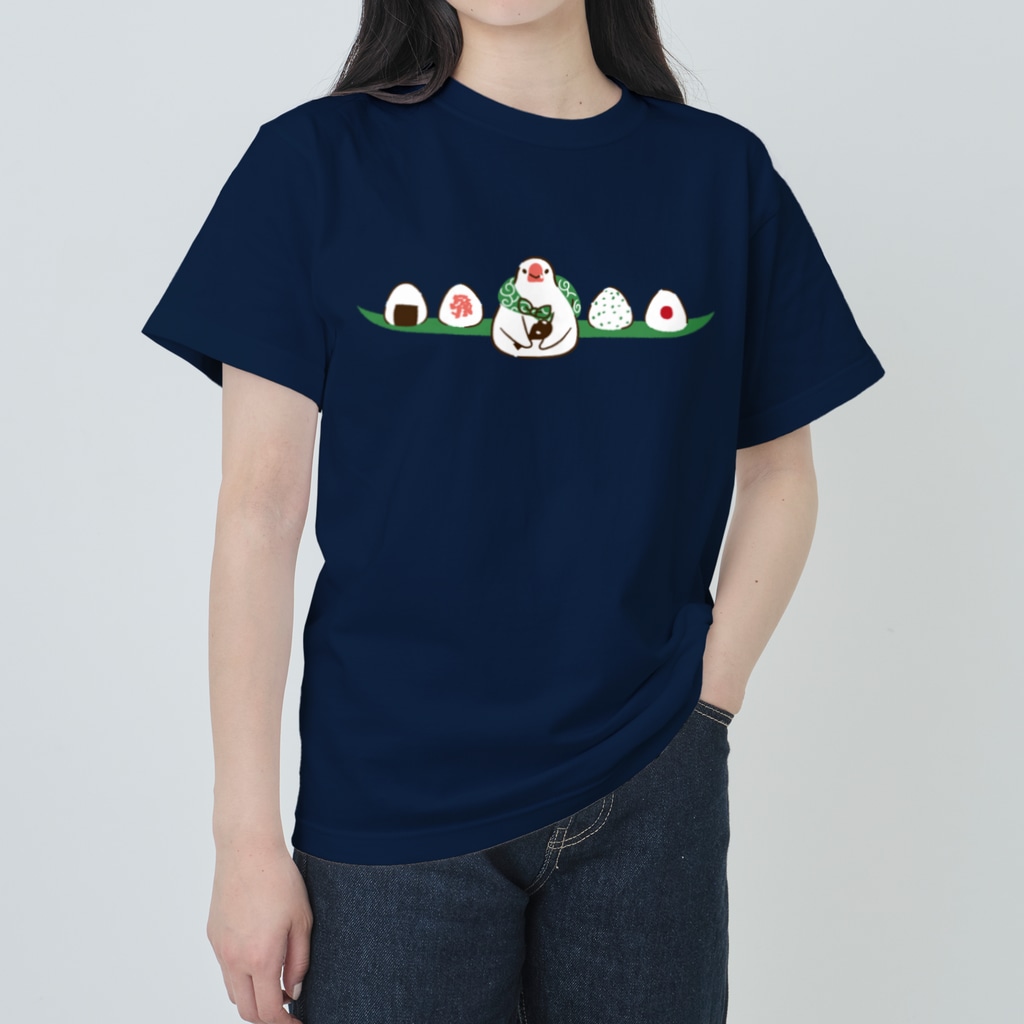 おにぎりとふろしき文鳥 / ふろしき文鳥のお店 ( furoshikibuncho )のヘビーウェイトTシャツ通販 ∞ SUZURI（スズリ）