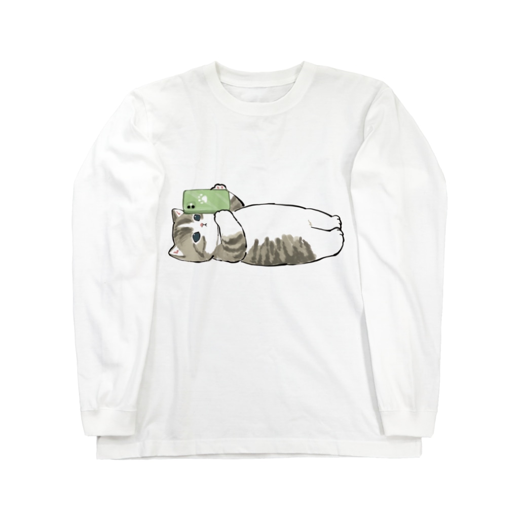 寝落ち Long Sleeve T-Shirt by mofusand ( mofu_sand ) ∞ SUZURI