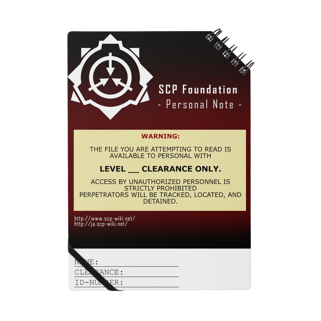 SCP財団ロゴグッズ-ノート赤[SCP Foundation] / トランジスタ＠ SCP Foundation ( TRY_Sound )の ...